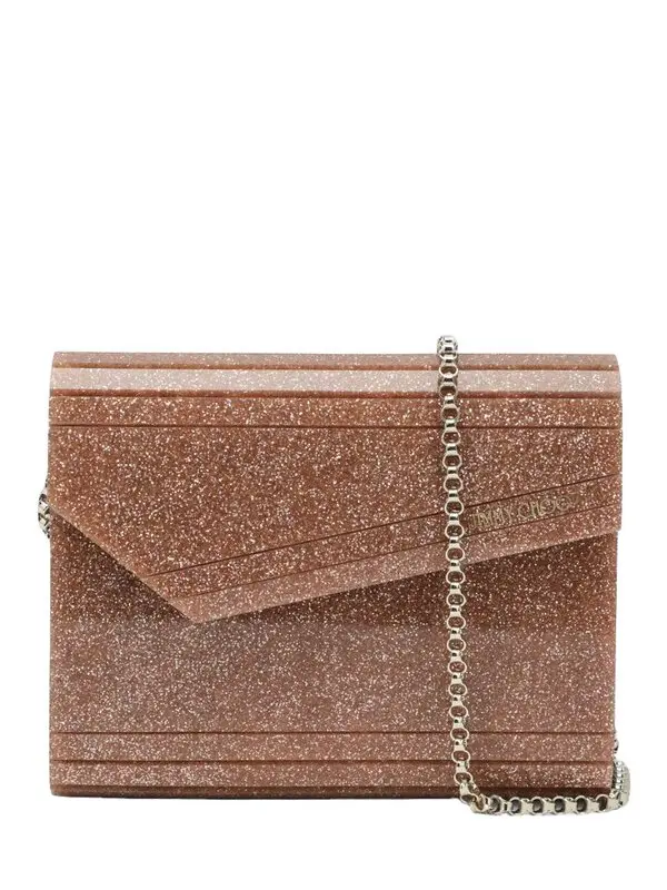 JIMMY CHOO Candy Clutch In Glitter Acrylic Fabric - Pink