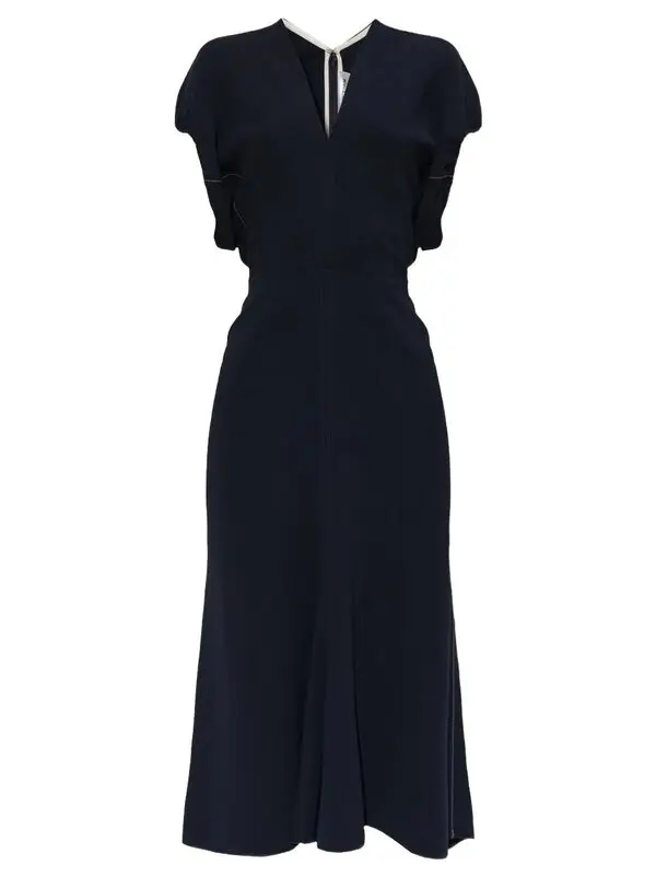 Victoria Beckham V-neck Midi Dress - Blue