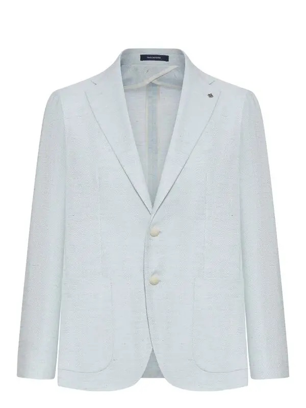 Tagliatore Monte Carlo Tailored Linen Blend Jacket - Blue