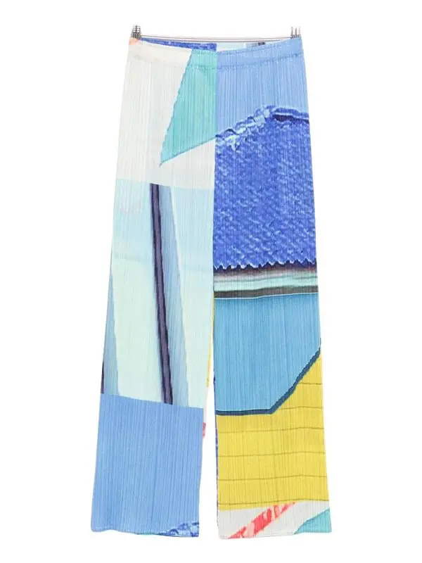 Issey Miyake Geometric Print Pleated Trousers - Multicolor