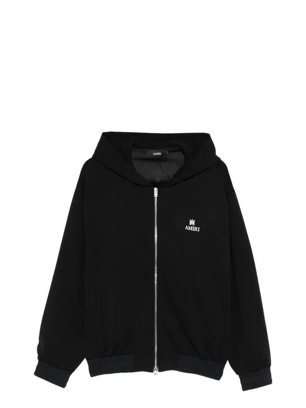 Amiri Logo Detail Zip-up Hoodie - Black