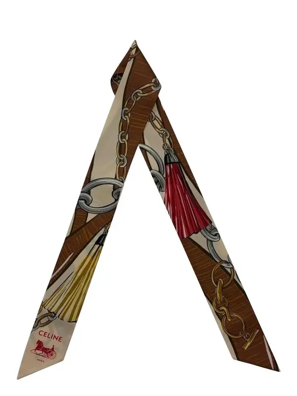 Celine Printed Silk Lavalliere Scarf - Multicolor