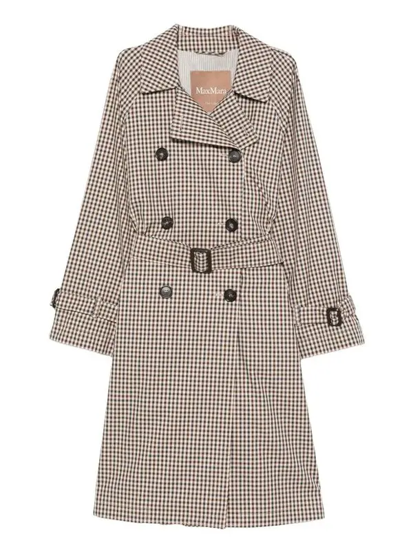 Max Mara Checked Cotton Blend Trench Coat - Multicolor