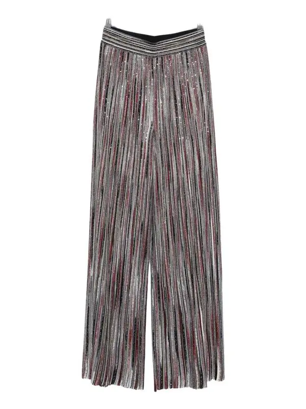 Missoni Striped Wide-leg Trousers With Crystal Embellishment - Multicolor