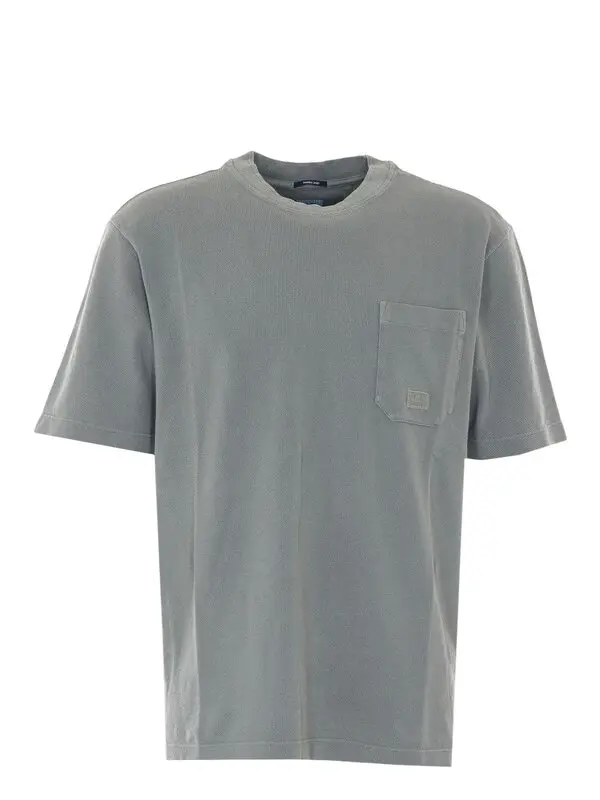 C.P. COMPANY Piquet Logo T-shirt - Gray
