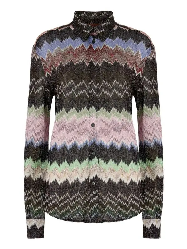 Missoni Zig Zag Patterned Long Sleeve Shirt - Multicolor