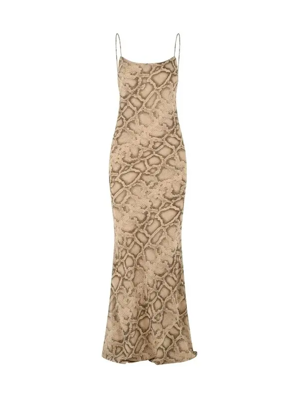 Andamane Snake Print Ninfea Dress - Cream