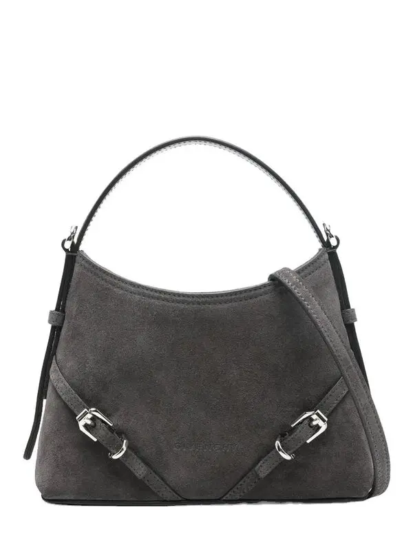 Givenchy Grey Suede Mini Bag With Buckle Detail - Gray
