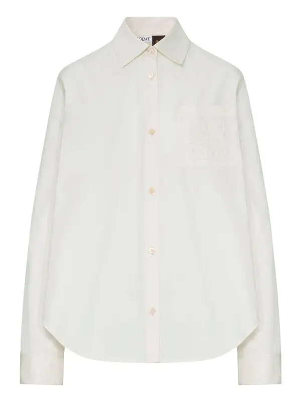 Loewe X Paula's Ibiza Cotton Denim Shirt With Anagram Embroidery - White