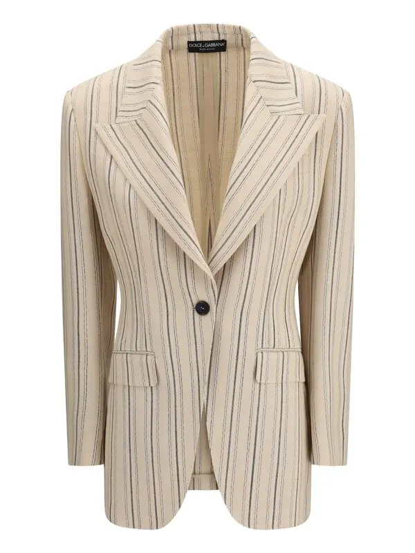 Dolce & Gabbana Single-breasted Pinstripe Jacket - Pink
