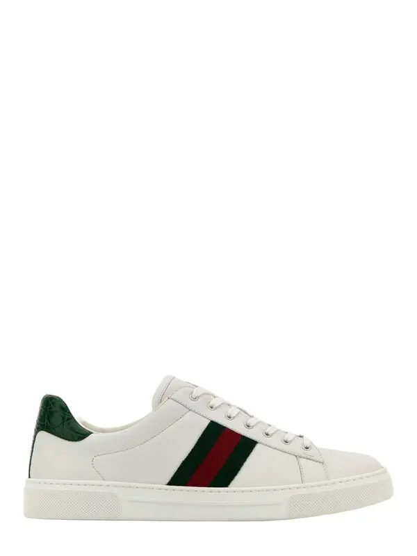Gucci Calf Skin Leather Ace Sneakers - White