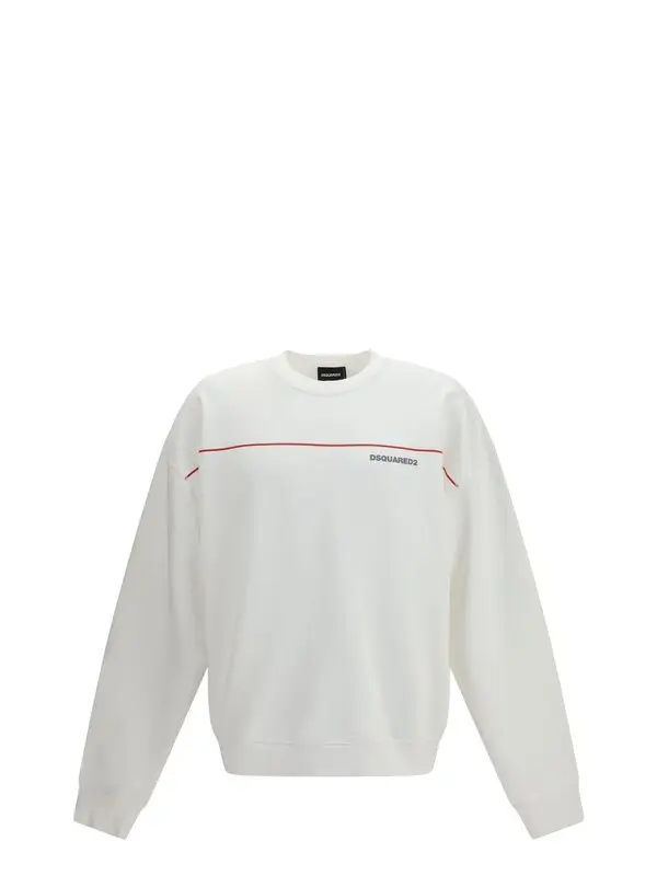 Dsquared2 Cotton Crewneck Sweatshirt With Logo Print - White