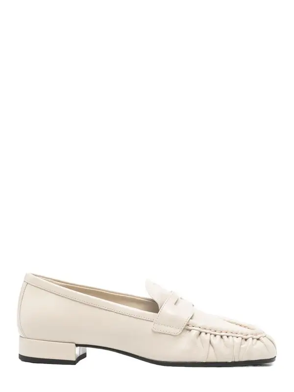 Prada Gathered Detail Leather Loafers - Multicolor