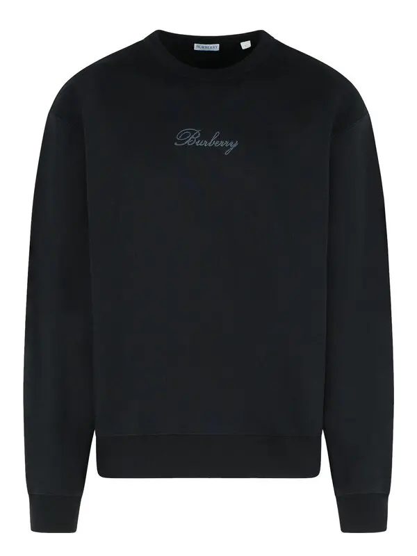 Burberry Rowan Cotton Sweatshirt With Embroidered Logo - Black