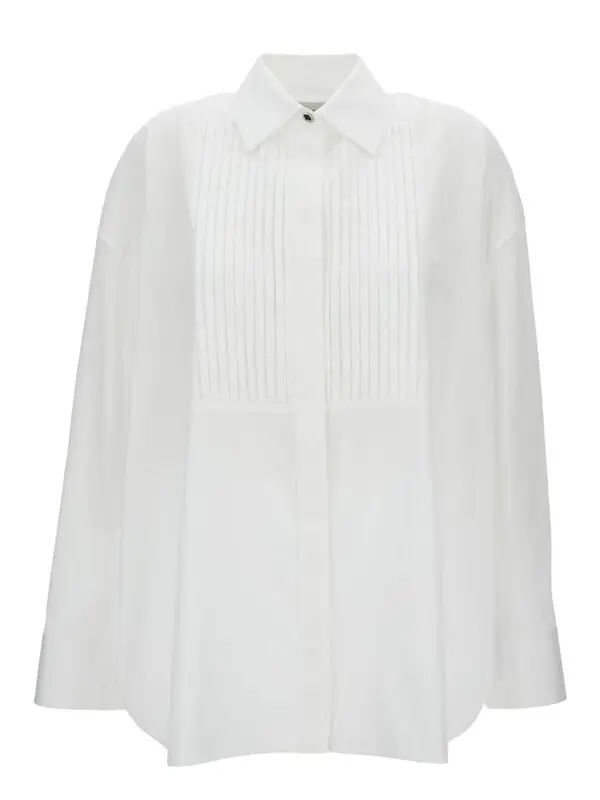GOLDEN GOOSE Pleated Cotton Shirt With Jewel Buttons - Multicolor