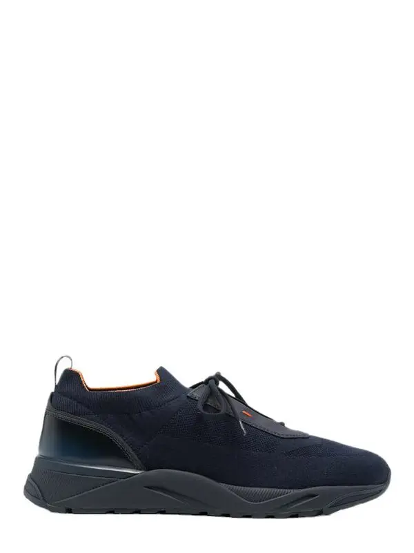 Santoni Calf Leather Low-top Sneakers - Blue