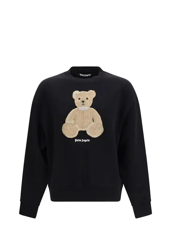 Palm Angels Bear Graphic Crewneck Sweatshirt - Black