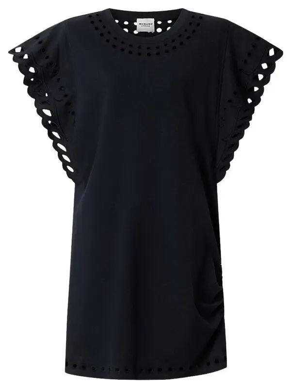 Isabel Marant Étoile Orlane Cotton Mini Dress With Eyelet Details - Multicolor
