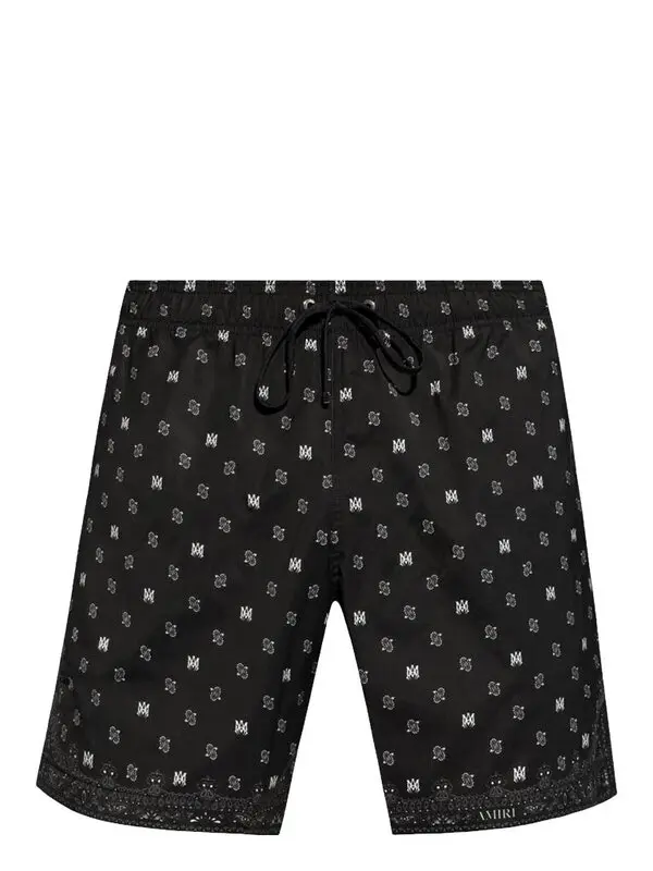 Amiri Paisley Monogram Swim Shorts - Black