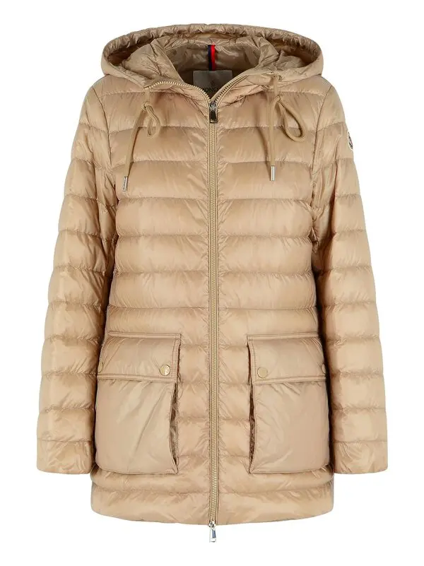 Moncler Jasmin Hooded Quilted Jacket - Cream