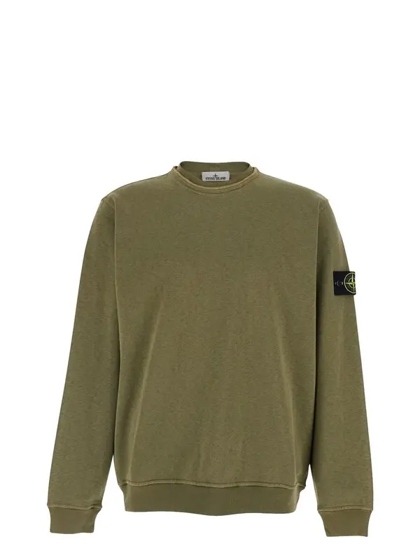 Stone Island Crewneck Sweatshirt With Dropped Shoulders And Logo Patch - Multicolor