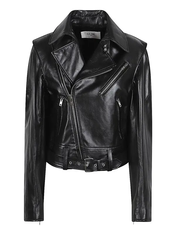 Celine Leather Biker Jacket - Multicolor