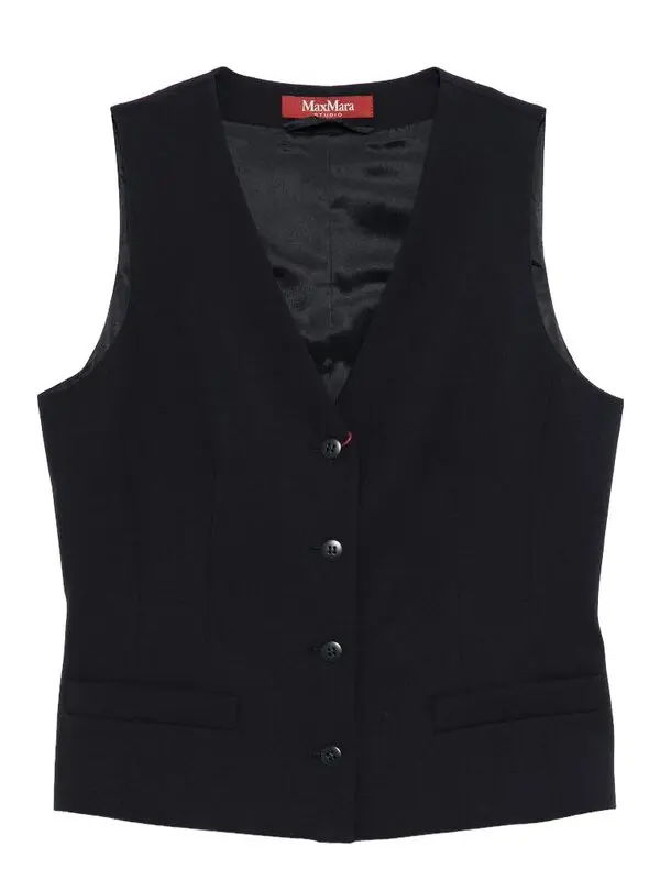 Max Mara V-neck Sleeveless Vest - Blue