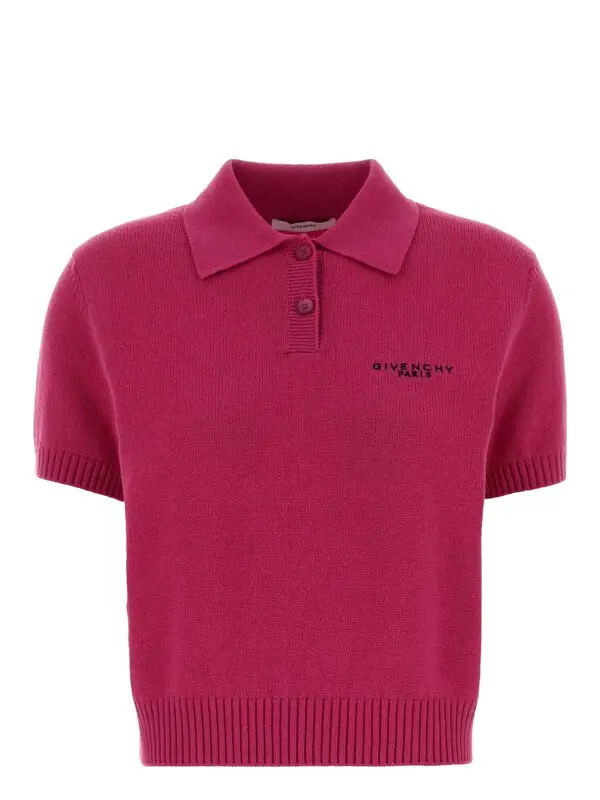 Givenchy Wool Blend Knit Polo Shirt - Pink