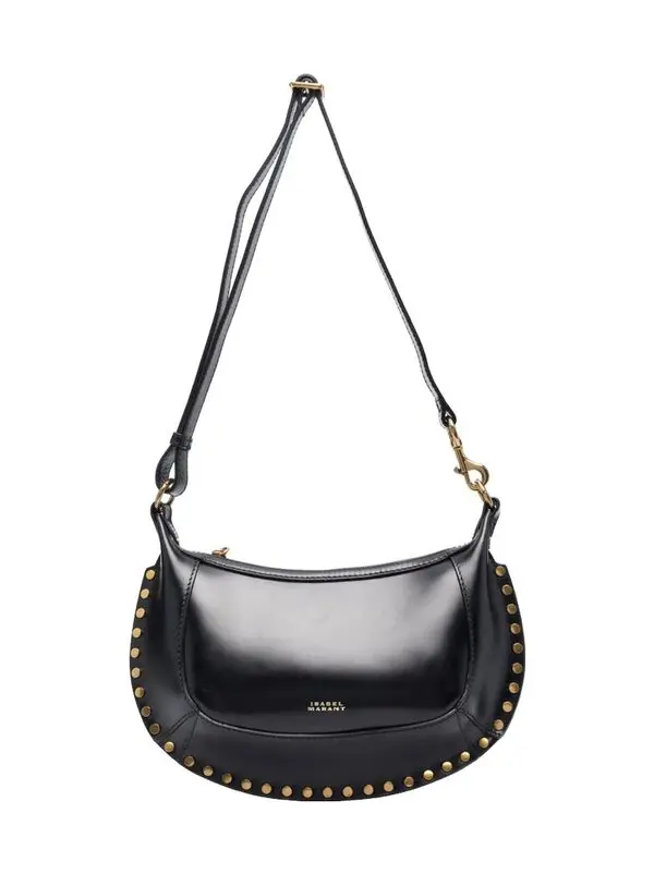 Isabel Marant Étoile Suede Shoulder Bag With Debossed Logo - Black