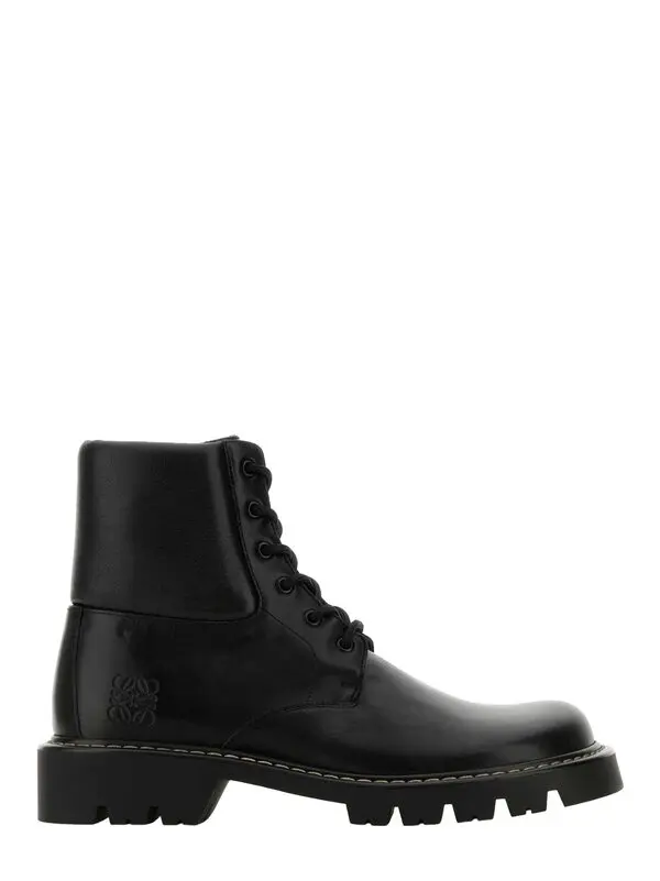 Loewe Leather Sierra Ankle Boots - Black