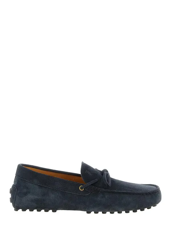 TOD'S Gommino Suede Loafers With Embossed Logo - Blue