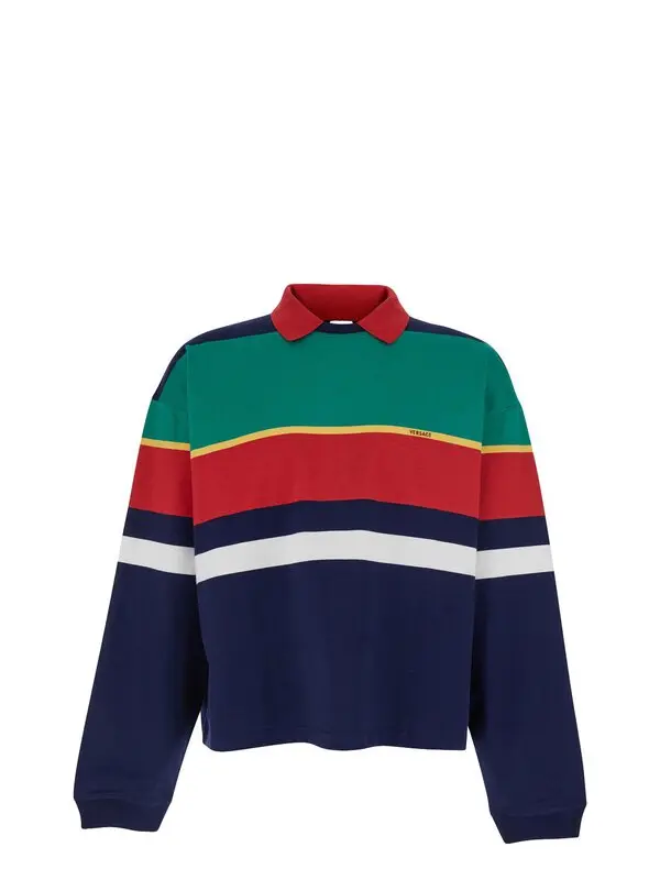 Versace Striped Cotton Sweatshirt - Multicolor