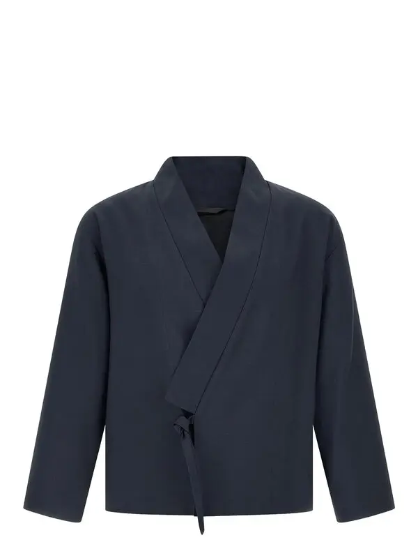 Kenzo Kimono Blazer With Logo Detail - Blue