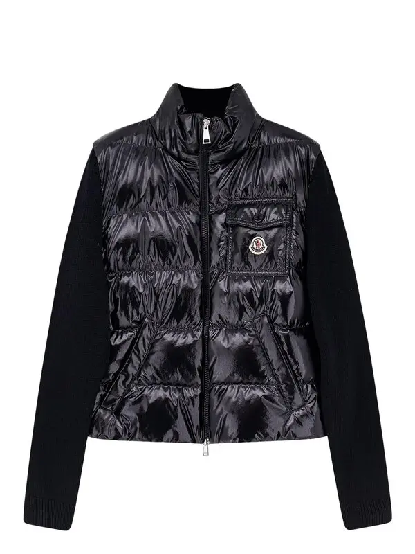 Moncler Down Jacket With Virgin Wool Inserts - Multicolor