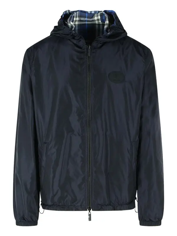 Burberry Dark Polyester Reversible Jacket - Blue