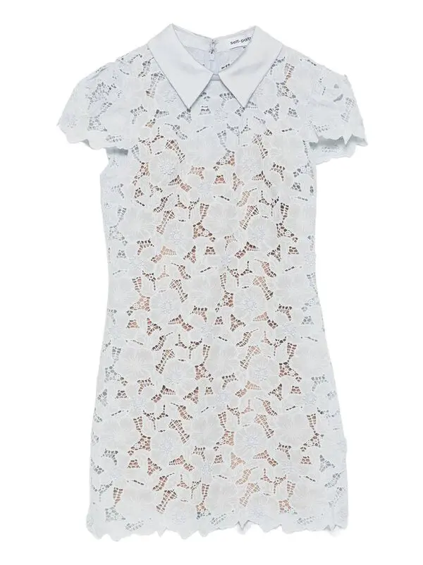 SELF-PORTRAIT Floral Lace Day Dress - Blue