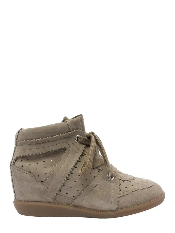Isabel Marant Étoile Bobby Suede Wedge Sneakers - Cream