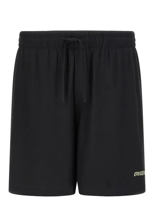 Casablanca Jacquard Monogram Bermuda Shorts With Volcano Print - Black