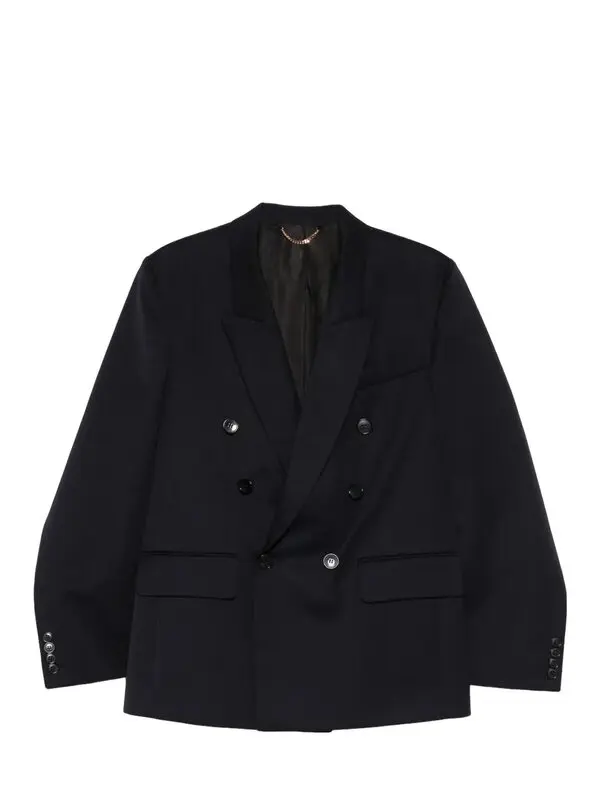 Victoria Beckham Double-breasted Wool Tailored Jacket - Blue