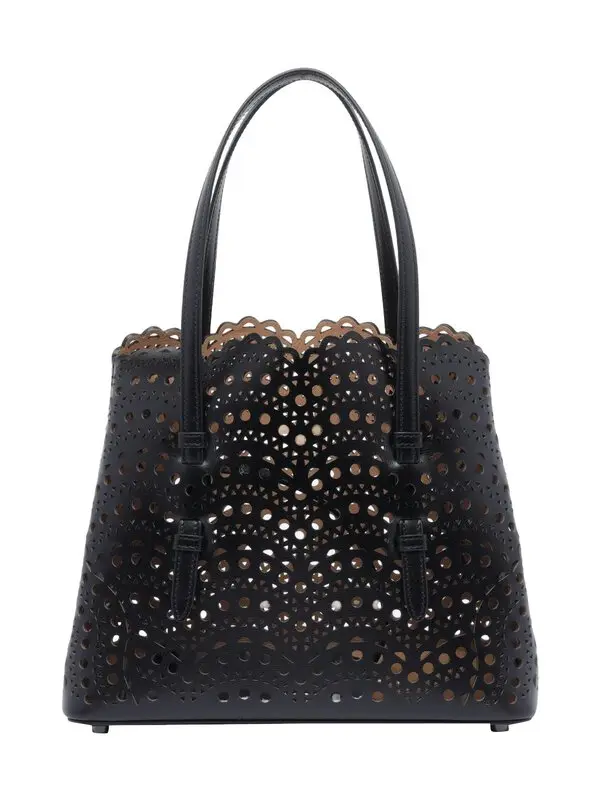 Alaïa Mina 25 Perforated Leather Handbag - Black
