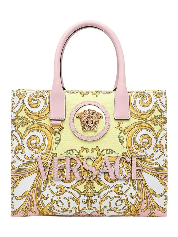 Versace Small La Medusa Printed Shopping Bag - Pink