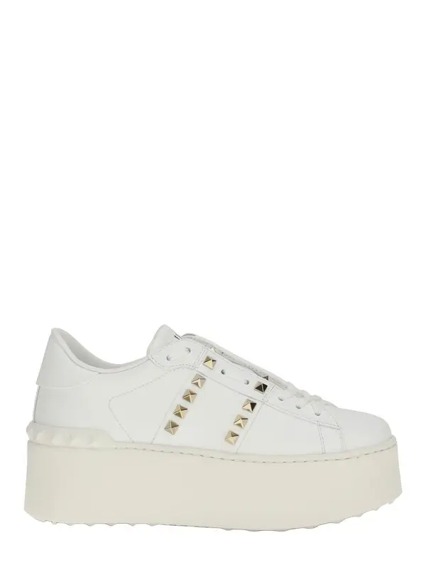 Valentino Garavani Rockstud Untitled Flatform Sneakers - White