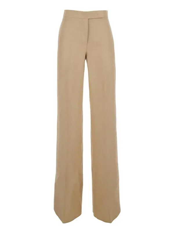 Max Mara Linen Straight Leg Pants - Multicolor
