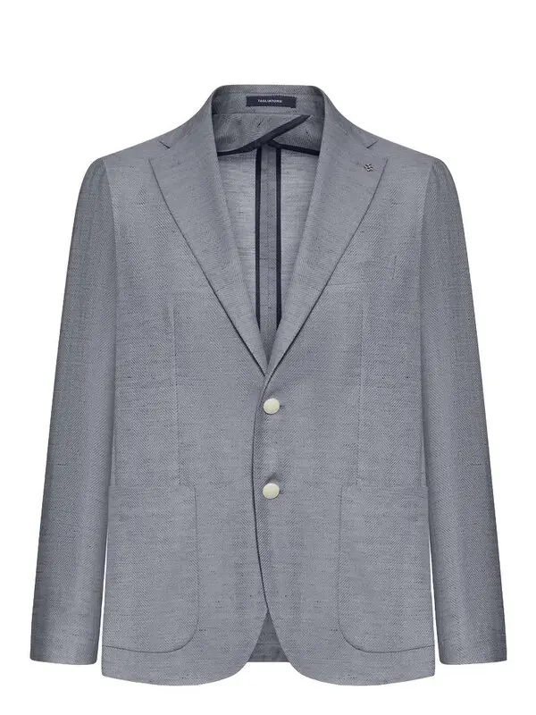 Tagliatore Monte Carlo Tailored Linen Jacket - Blue