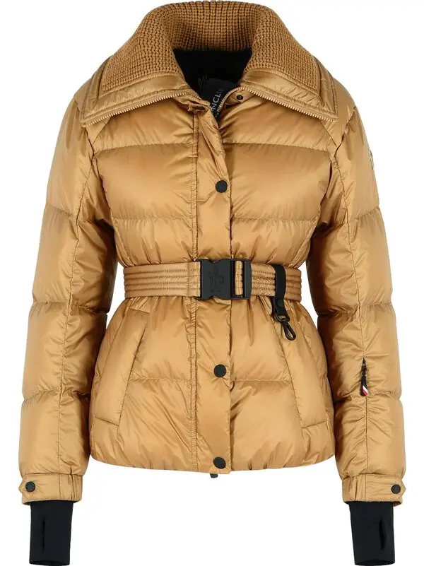 Moncler Padded Ski Jacket With Belted Waist - Cream