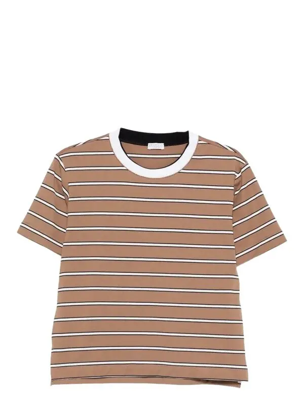 Brunello Cucinelli Striped Cotton T-shirt - Multicolor