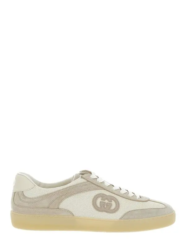Gucci Low Top Suede Sneakers With Logo Detail - Multicolor