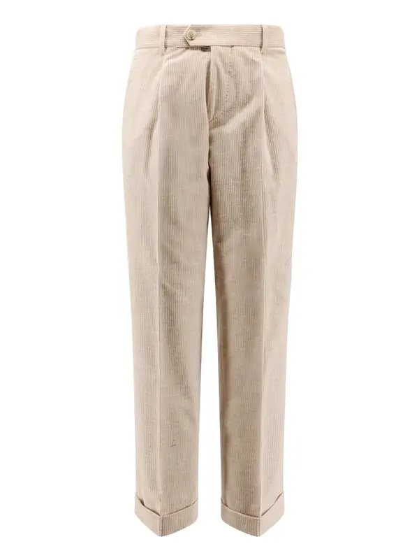 BOSS Pleated Corduroy Trousers - Multicolor