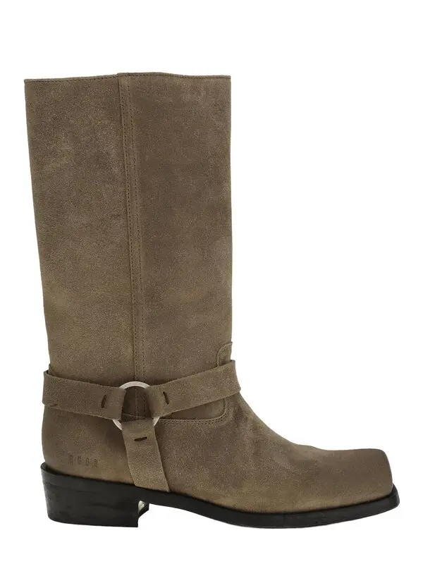 GOLDEN GOOSE Suede Biker Boots - Cream