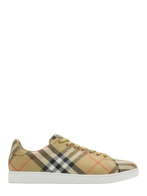 Burberry Checked Low-top Sneakers - Cream